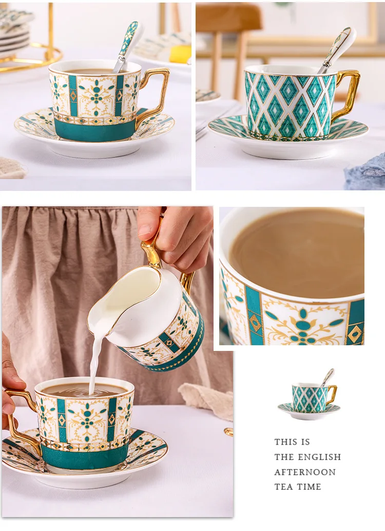 British Gold Rim Ceramic Coffee Mug Premium Bone China Floral Afternoon ...