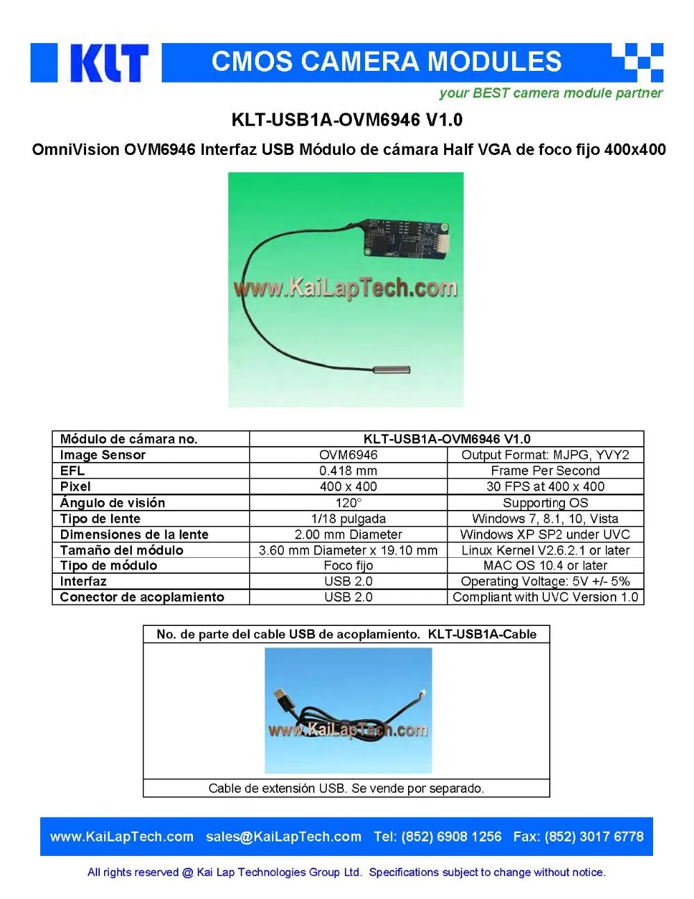 Klt-usb1a-ovm6946 V1.0 Omnivision Ovm6946 Interfaz Usb Módulo De Cámara ...