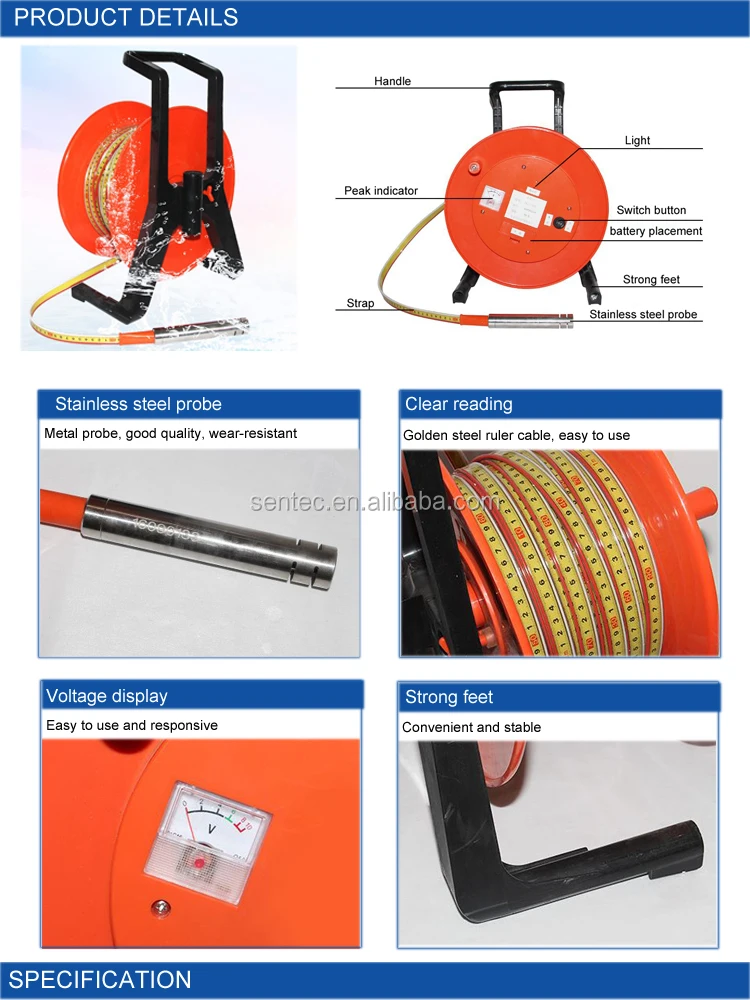 Depth Well Borehole 30m 50m 100m 200m 500m Water Level Sensor With ...