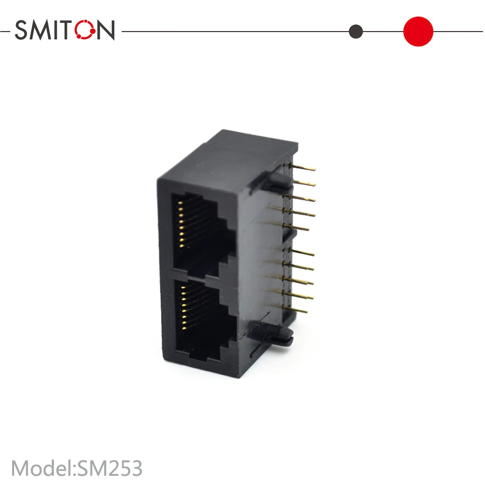 Modular Jack Rj45 Connector Female 2 Ports 8p8c Ethernet Socket - Buy 2 ...