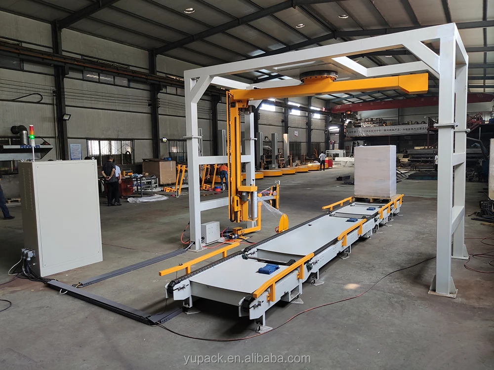 Rotary Arm Automatic Pallet Wrapping Machine System Foil/Paper Case ...