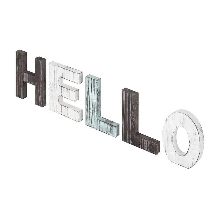 Wood Tabletop Hello Cutout Letters Decorative Sign - Buy Letters ...