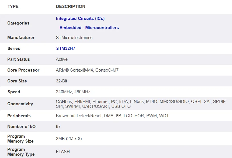 High-performance Dsp With Dp Stm32h7 Microcontroller Ic Flash Mcu Stm32 Series Cortex-m4 Cortex ...