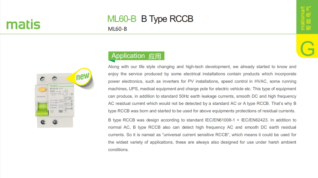 Matismart Type B Rcd 4 Pole 30ma 63a Ml60-b 400/415v Circuit Breaker ...