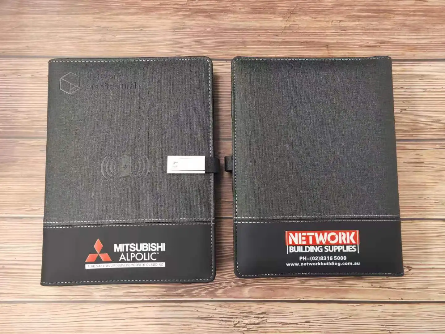 Promotional Power Bank Planner Notebook - 8000mah Wireless Charging