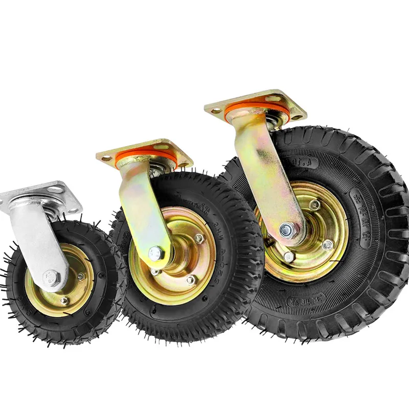 Zhuomiao 6 Inch 8 Inch 10 Inch Rubber Castor Fixed Caster Pneumatic ...