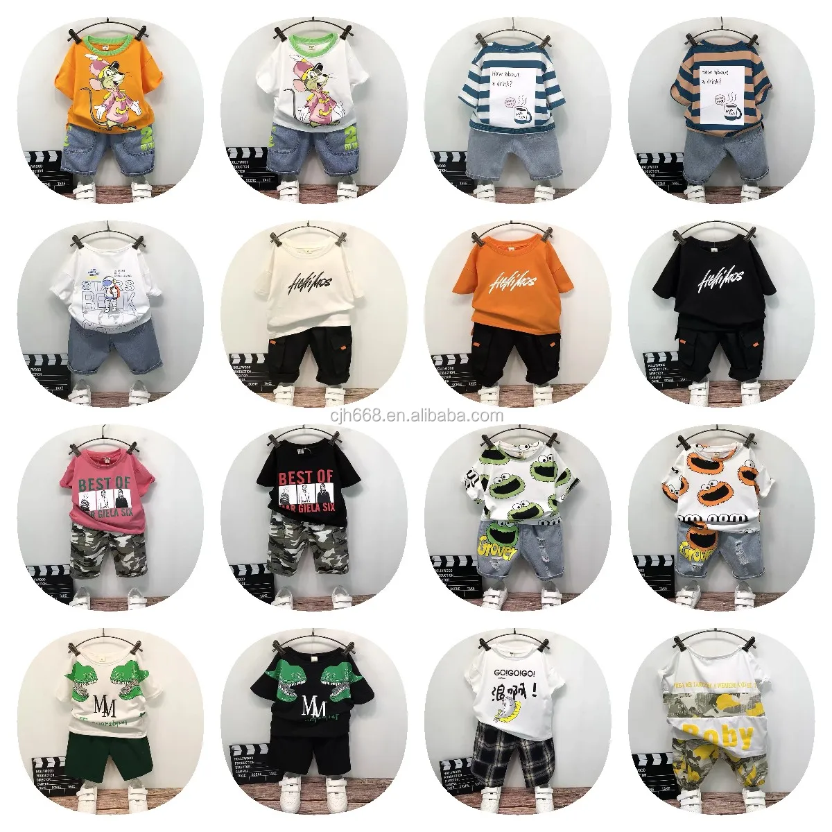 Summer Boys Clothing Sets Children Clothing Set Kids Boy T-shirt ...