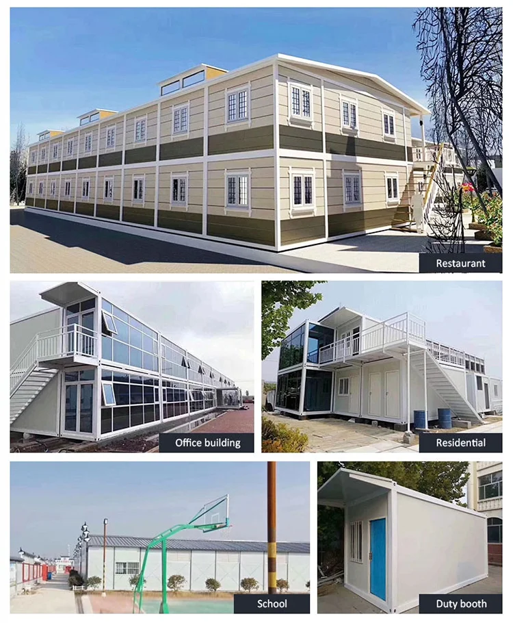 Factory Made Prefab Container House With Light Steel Frame And Sandwich ...