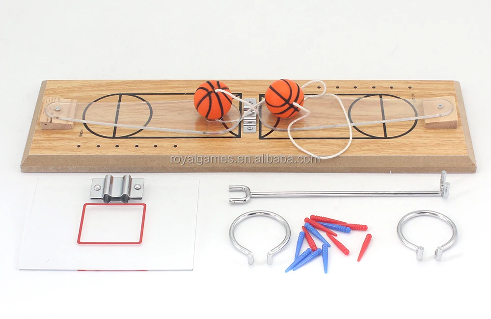 2 Player Wooden Mini Desktop Basketball Game - Fun & Portability
