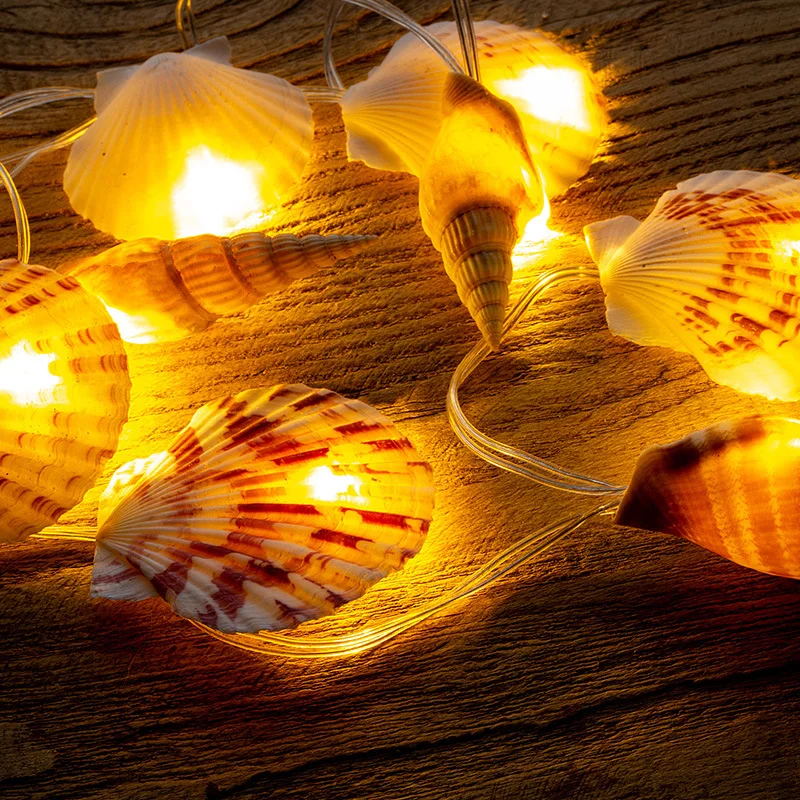 Beach Themed Natural Seashell Fairy String Light for Weddings