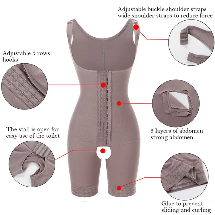 New Listing Compression Adjustable 3 Hooks Women Slimming Body Shaper ...