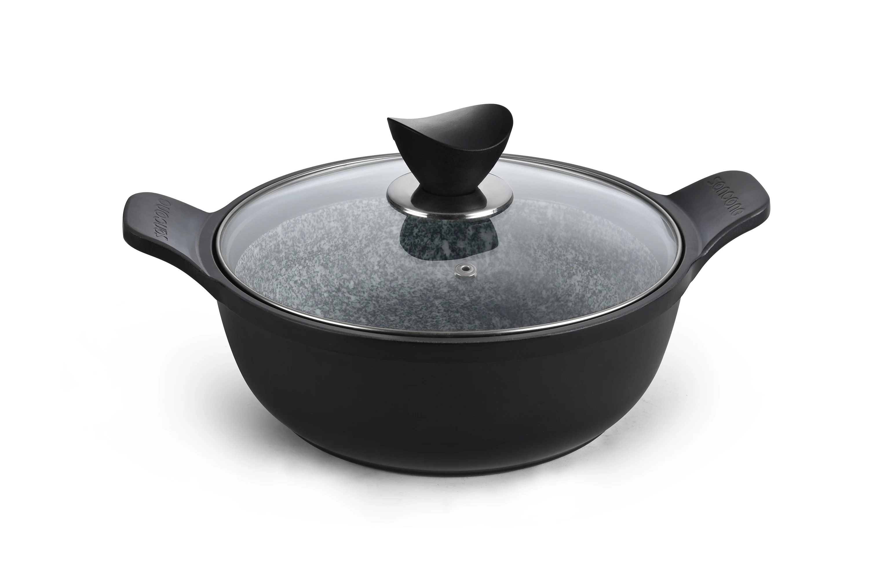 Hot Sale Natural Granite Stone Cooking Pot With Two Handles Cookware ...