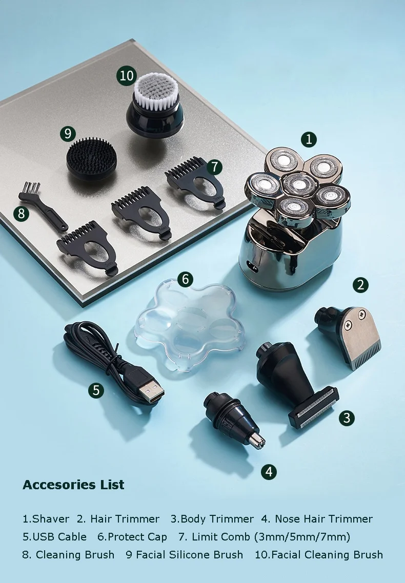 6 In 1 Multifunctional Shaver For Men Rechargeable Shavers And Trimmers ...