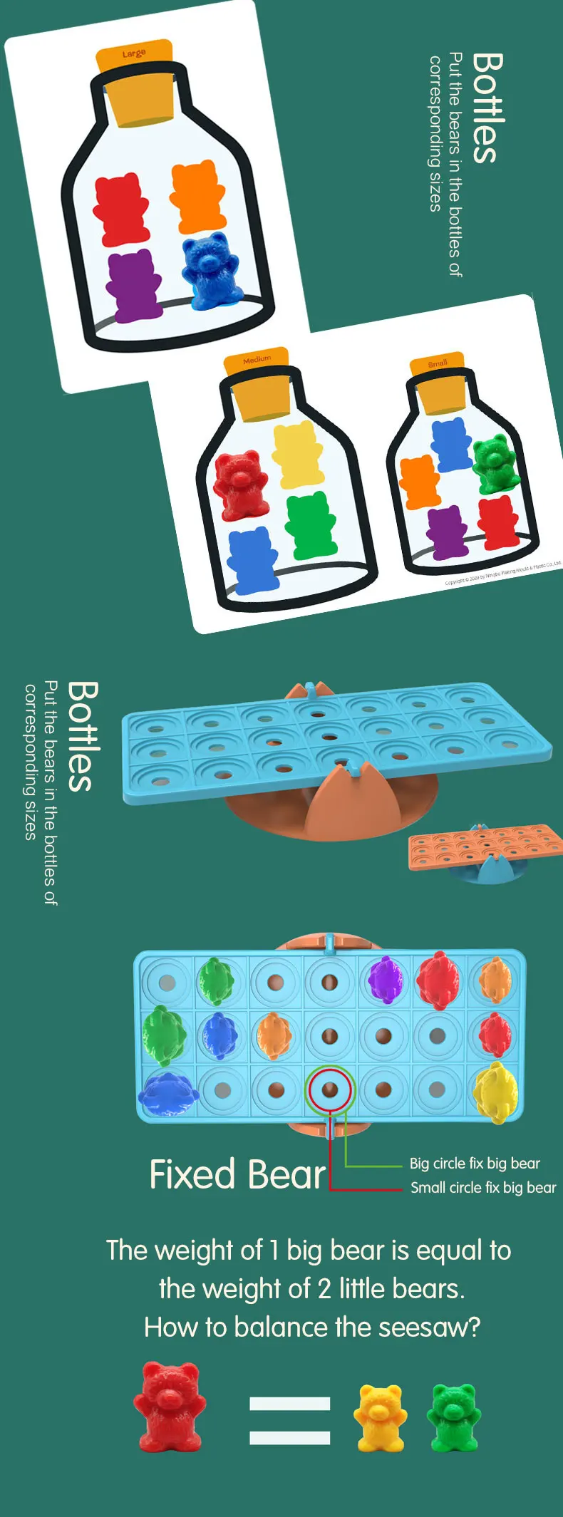 Toy Rainbow Counting Bears - Montessori Educational STEM Toy