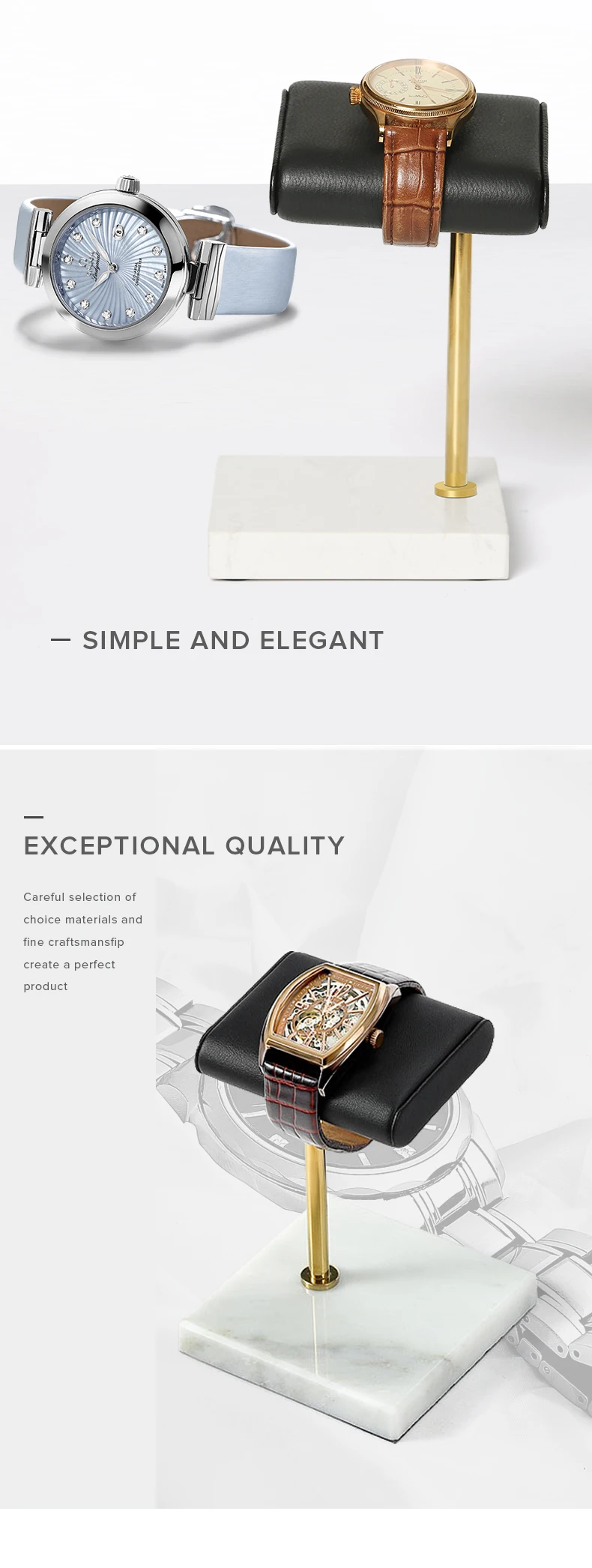 High-end Marble Pu Leather Display Watch Stand Watch Display Holders ...