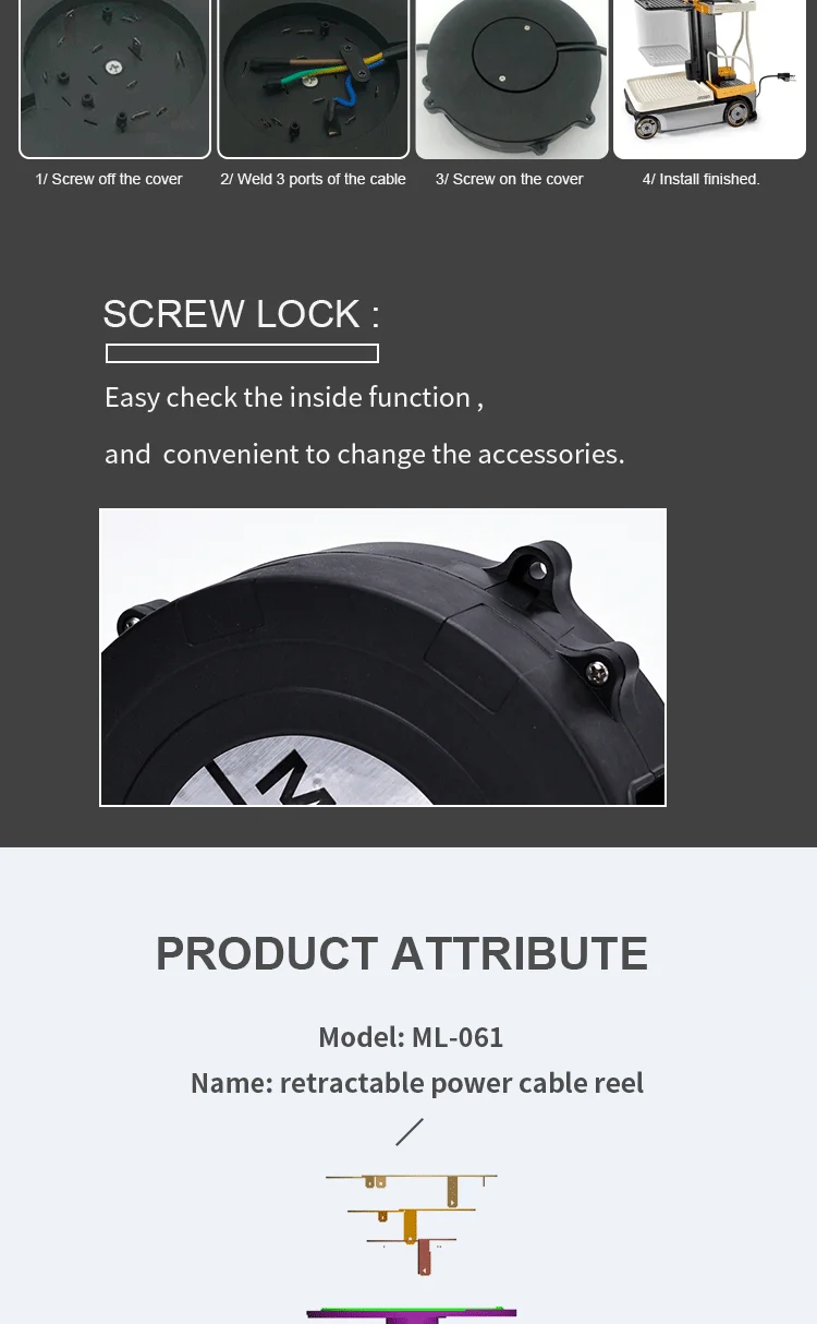 Auto Rewind Cable Reel - Retractable Power Cord MELLA ML-061