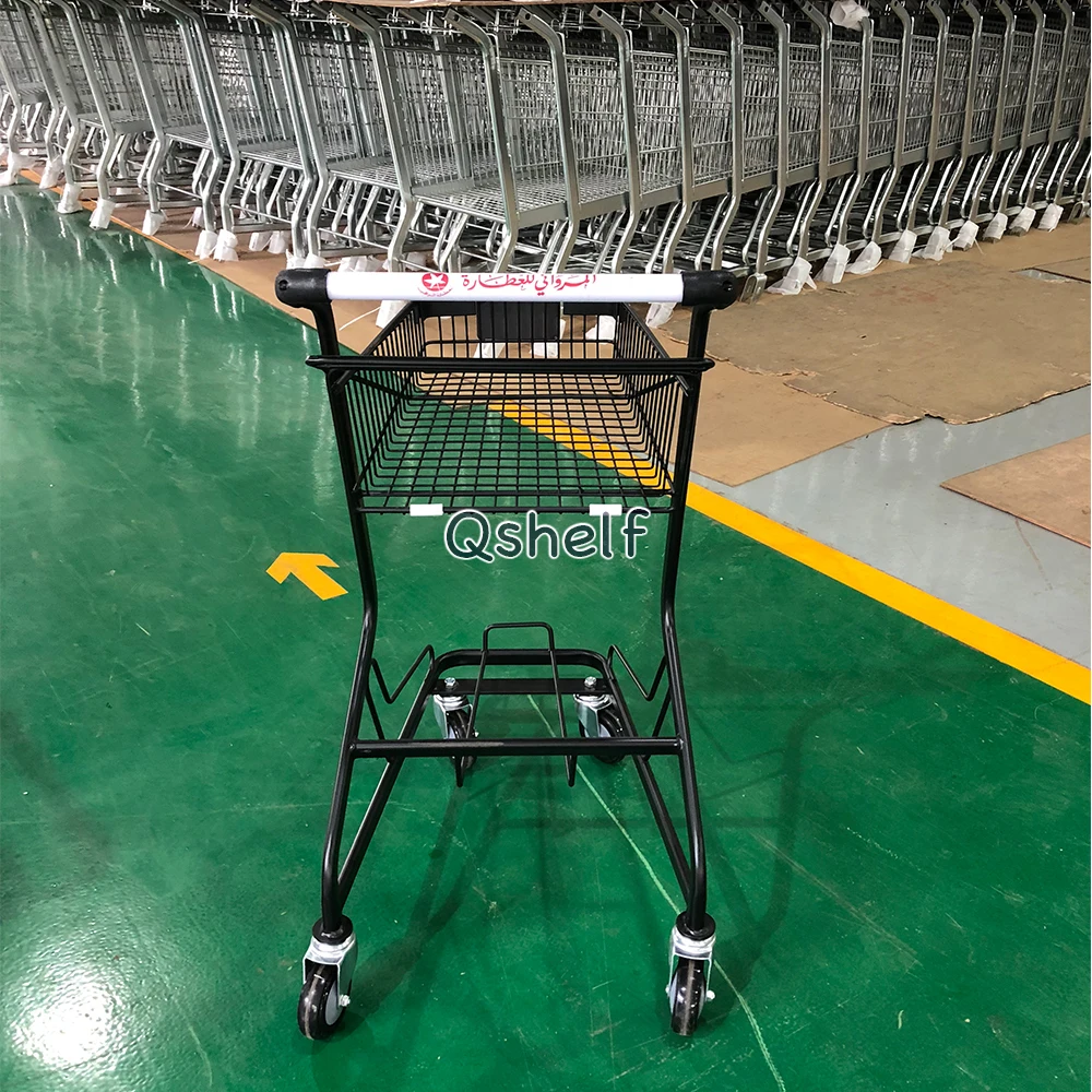 Japanese Style Supermarket Double Baskets Shopping Trolley - Buy Double ...