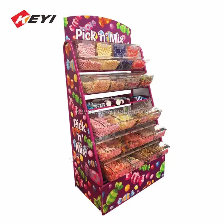 Custom Snack Retail Shop Transparent Acrylic Floor Sweet Display / Nuts ...