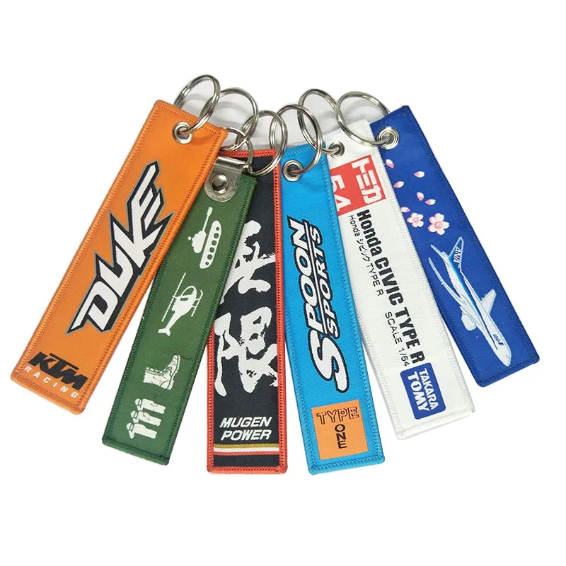 Quick Customization Commemorative Logo Key Chain Metal Key Woven Fabric ...