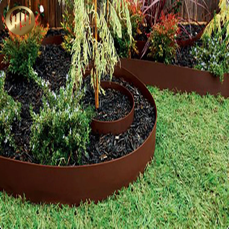 Outdoor Corten Steel Rusty Metal Garden Decoration Lawn Edging Border ...