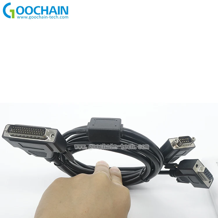 Custom DB44-Pin HD44 Deluxe D-Sub Cable 1 Female VGA to 2 VGA Male ...