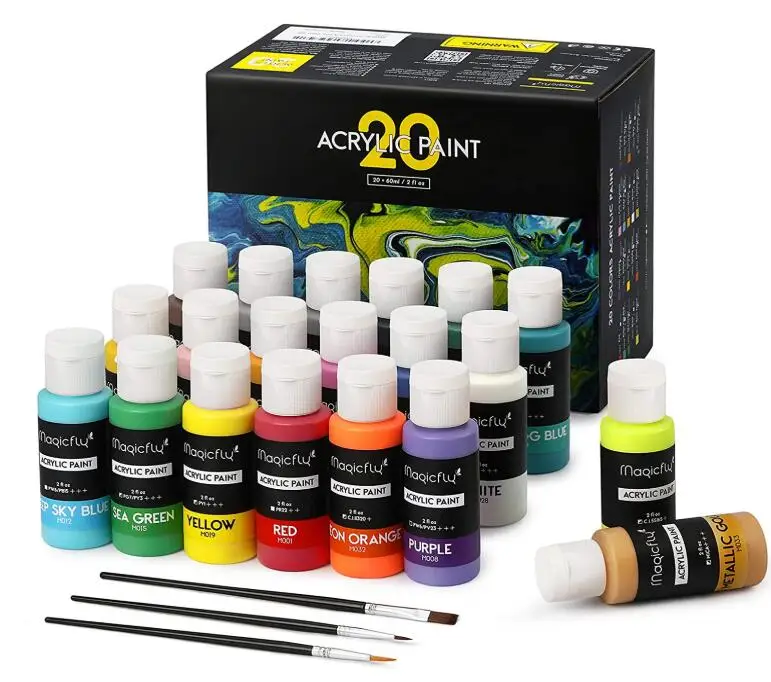 Bview Art Professional Grade Paints 20 Colors 60ML Acrylic Paint Set ...