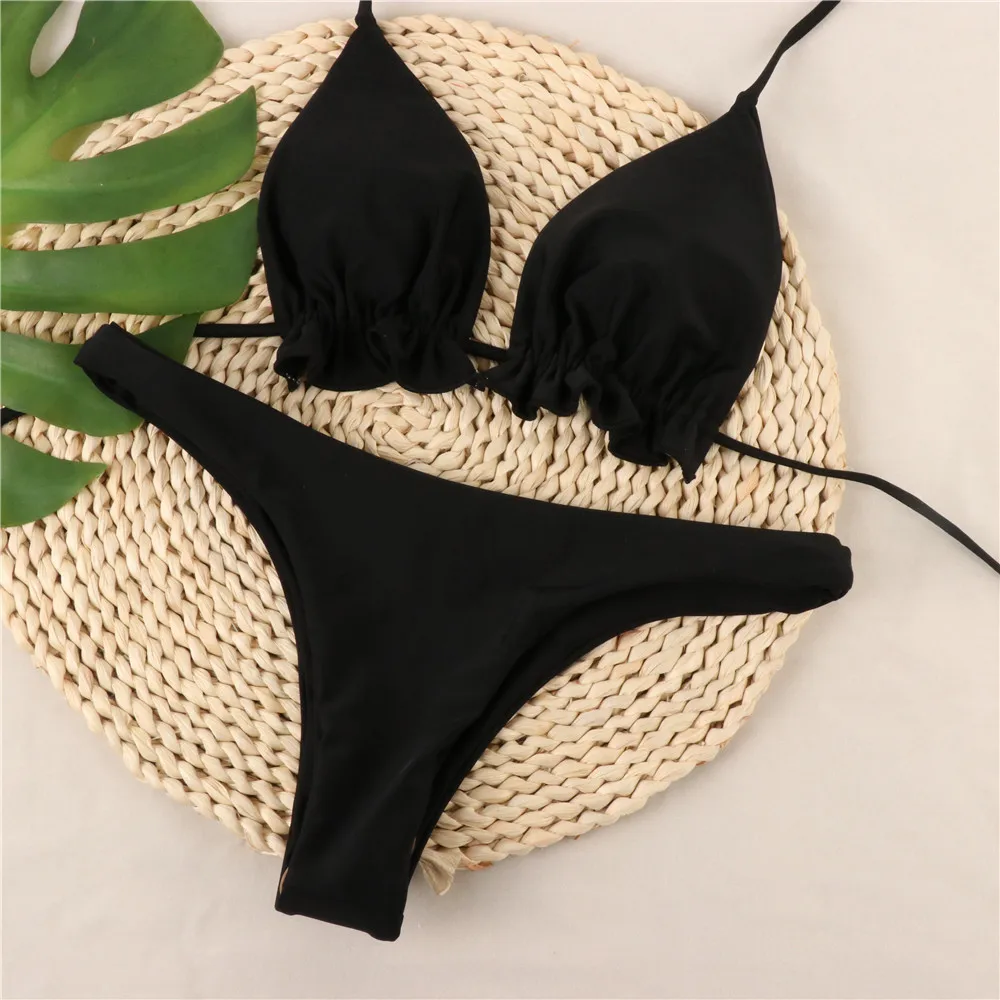 Fat Girls Micro Yellow Bikini Women Sexy Biquini Swimsuit Strappy Low ...