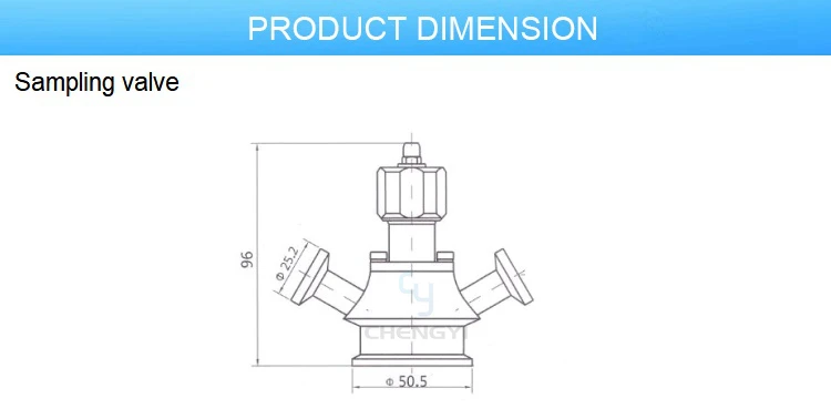 Sanitary Stainless Steel Aseptic Sampling Valve with Double Port