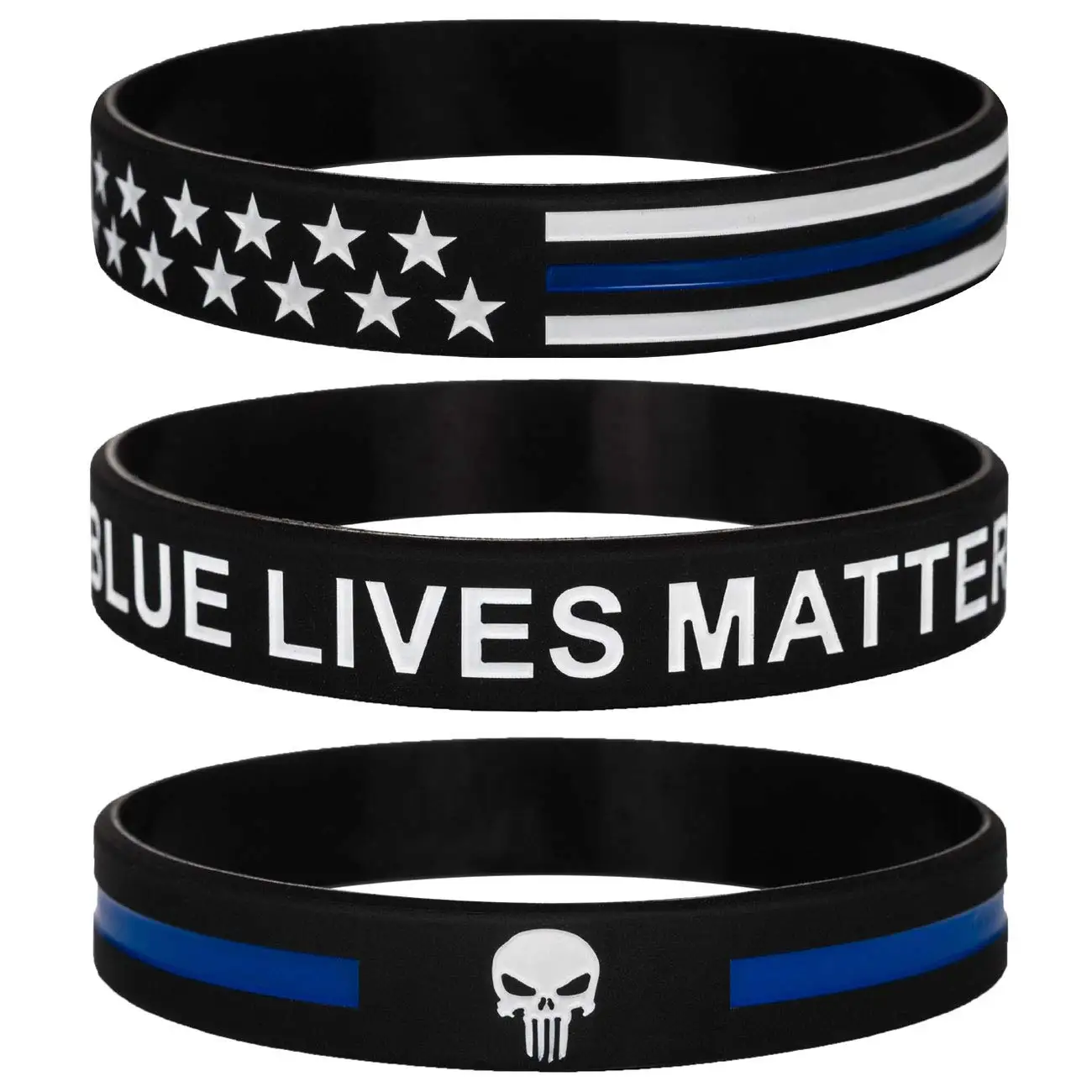 Art & Collectibles Handmade Back the Blue Thin Blue Line Rubber Silicon ...