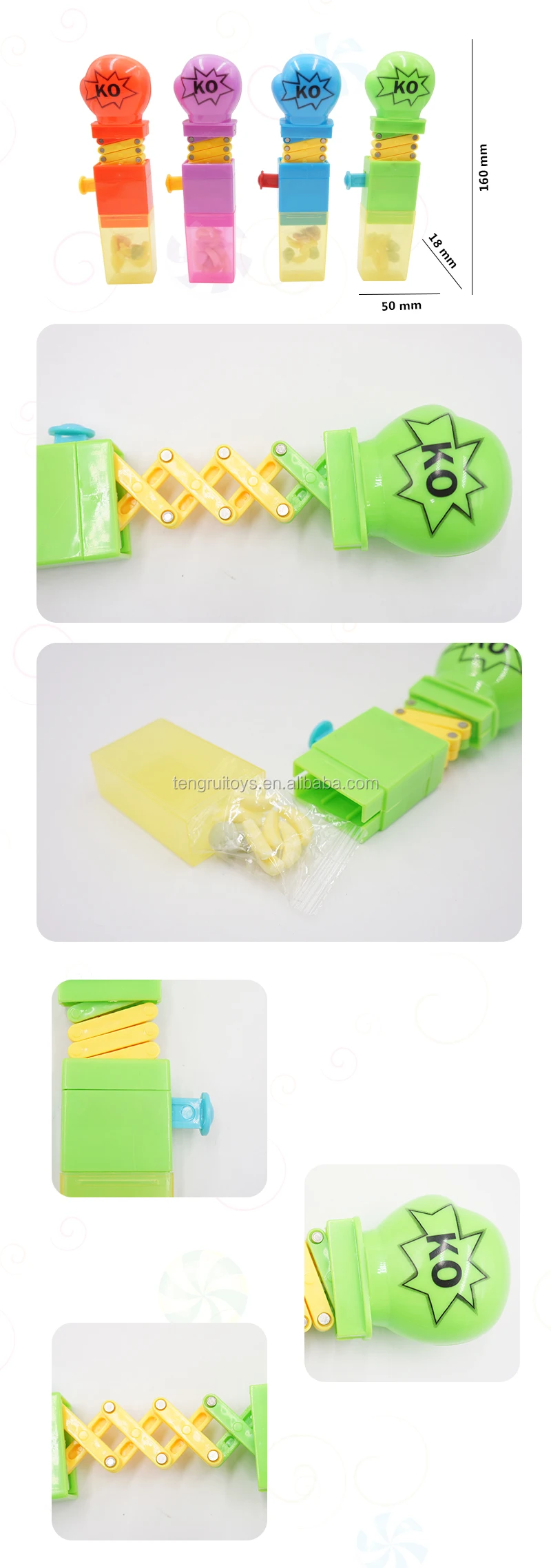 Plastic Telescopic Boxing With Candy Inside Candy Toy For Kids - Buy ...