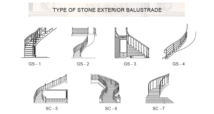 Large Outdoor Granite Stone Curved Staircase - Natural Arc Stairs