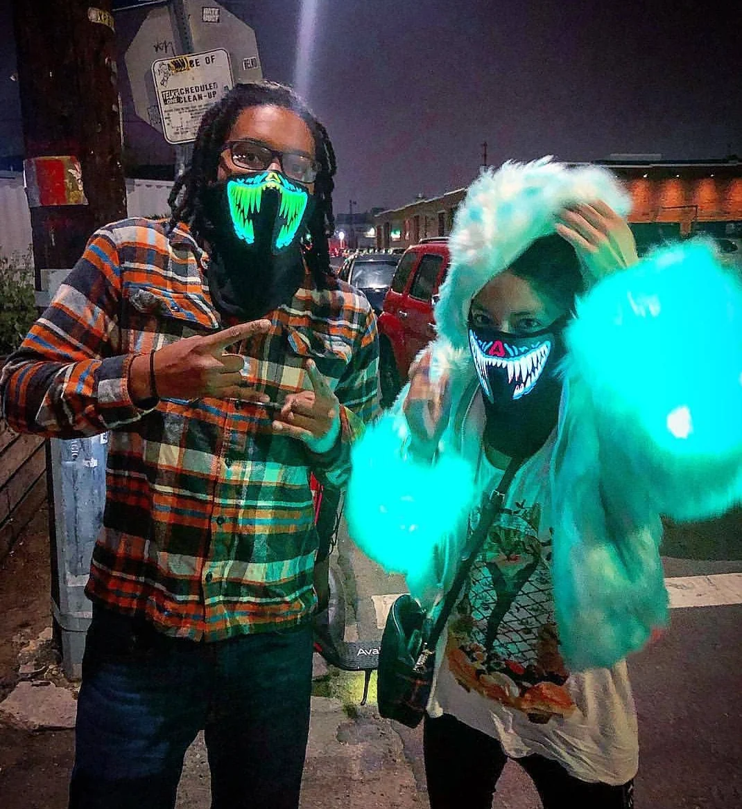 Sound Activated LED Party Masks - Perfect for Halloween Raves