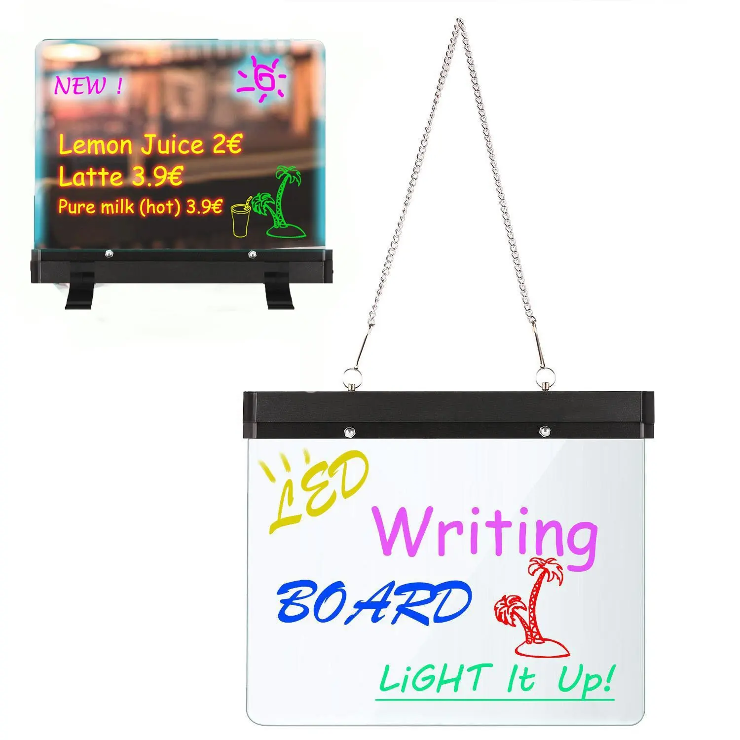 Hot Sale Transparent Led Desktop Writing Board,Led Table Advertising ...