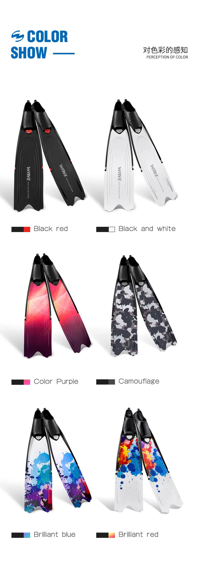 High Quality PP/TPR Durable Freediving Professional Diving Fin