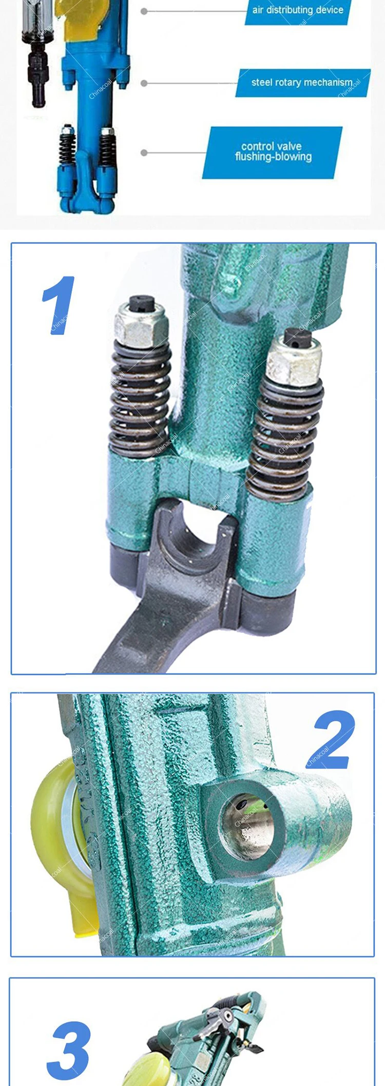 Máquina perforadora/perforadora neumática, pierna de aire, YT27| Alibaba.com