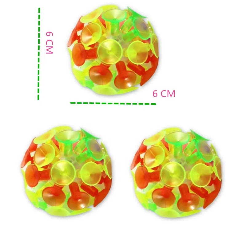 Kids Light Up Toy Sticky Ball Colorful Sucker Ball With Light Suction ...