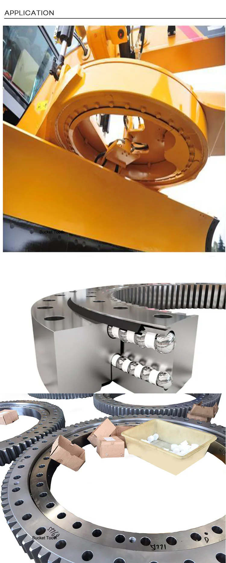 011.20.224 Micro External Teeth Slewing Bearing Excavator Turntable ...