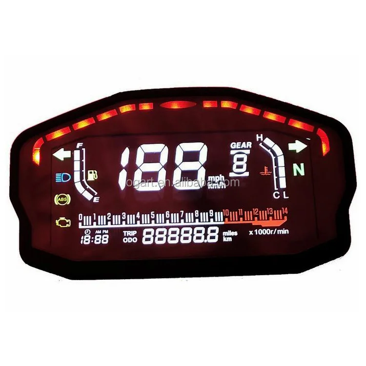 Modified Universal VR Screen Digital Speedometer LCD Motorcycle
