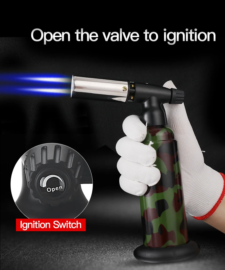 Gf926 Portable Big Gas Torch Piezo Gun Lighter,Kitchen Dual Super Flame ...