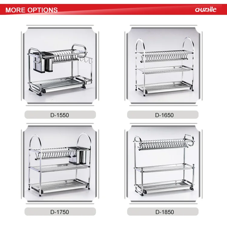3 Tiers Stainless Steel Kitchen Dish Rack - Durable & Stylish