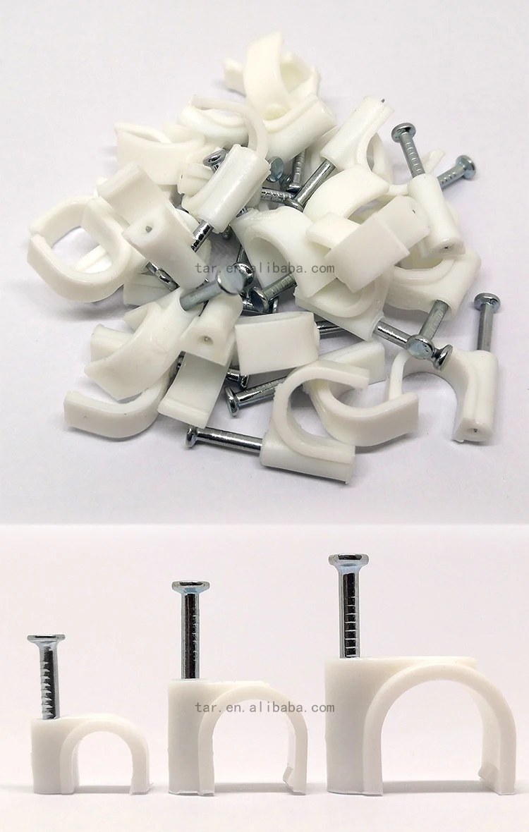Concrete Cable Clips with Hard Nail Electrical Wire Plastic Cable Clip ...