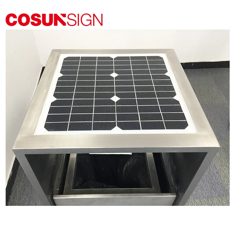 Cosun Stainless Steel Or Aluminum Round Outdoor Solar Energy Dustbin ...
