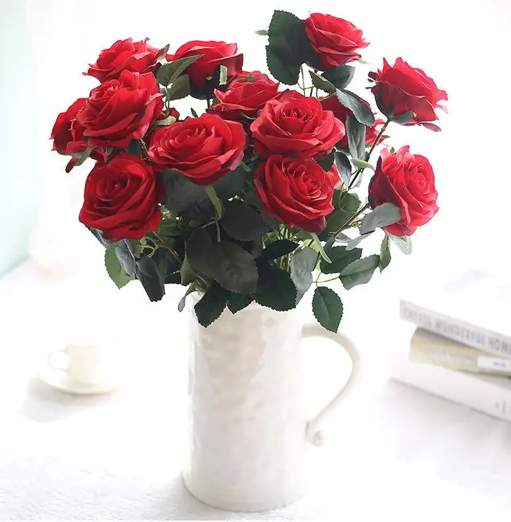Fc2005 Artificial Flowers Silk Rose Bushes For Wedding Decoration - Buy ...