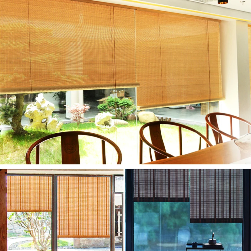 New Style Chinese Bamboo Blinds Matchstick Curtains Outdoors Roll Up ...