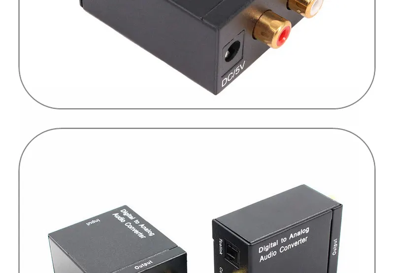 5.1ch Digital Dts Optical To Analog Audio Sound Decoder Coaxial To Rca ...