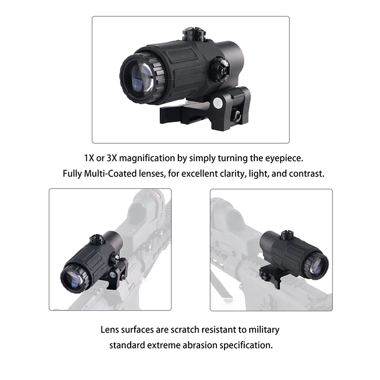 Tactical Flip To Side Qd Mount 3x Magnifier Scopes Riflescope With ...