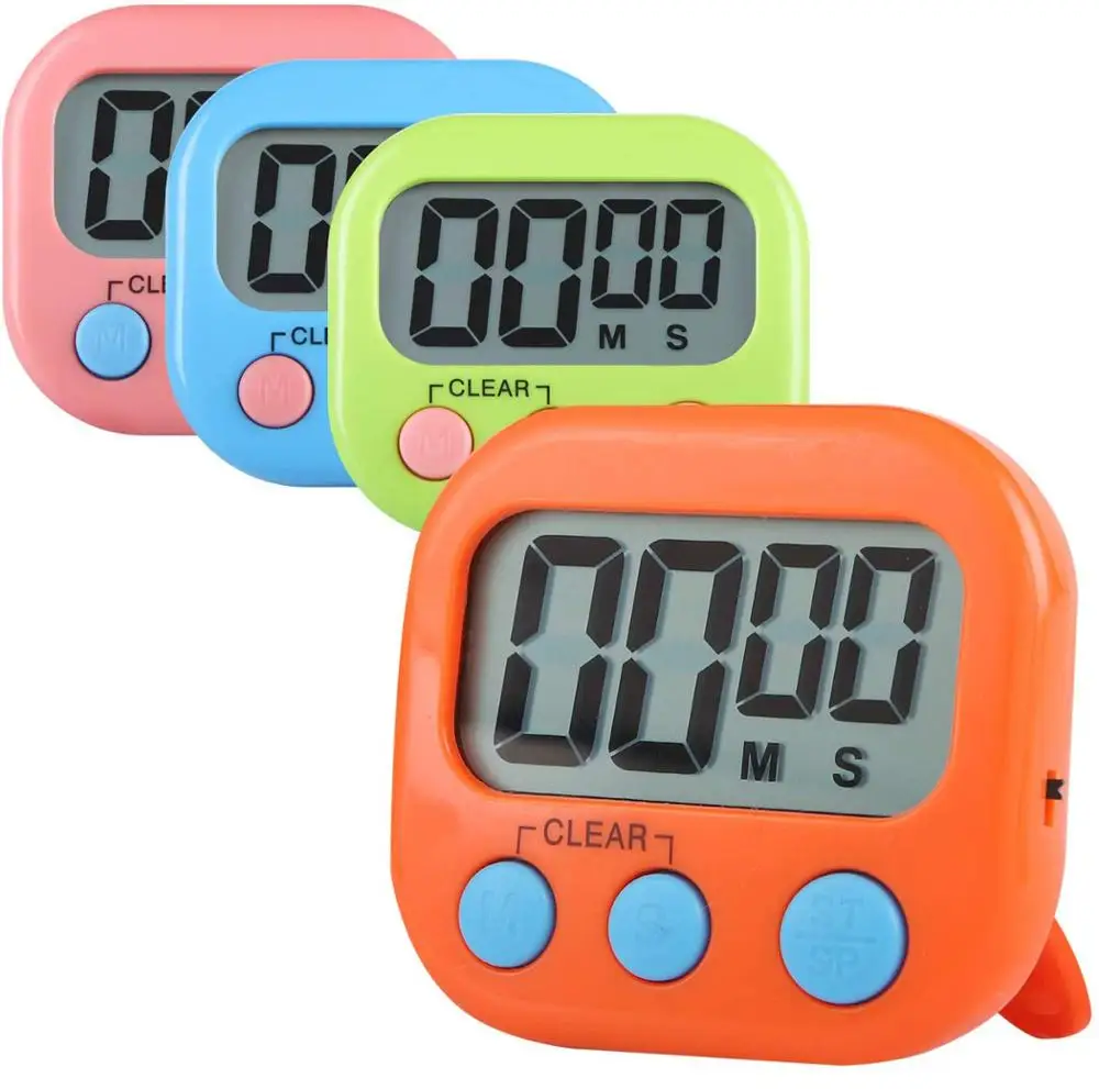 Digital Kitchen Countdown Timer Lcd Big Digits Loud Alarm Magnetic ...