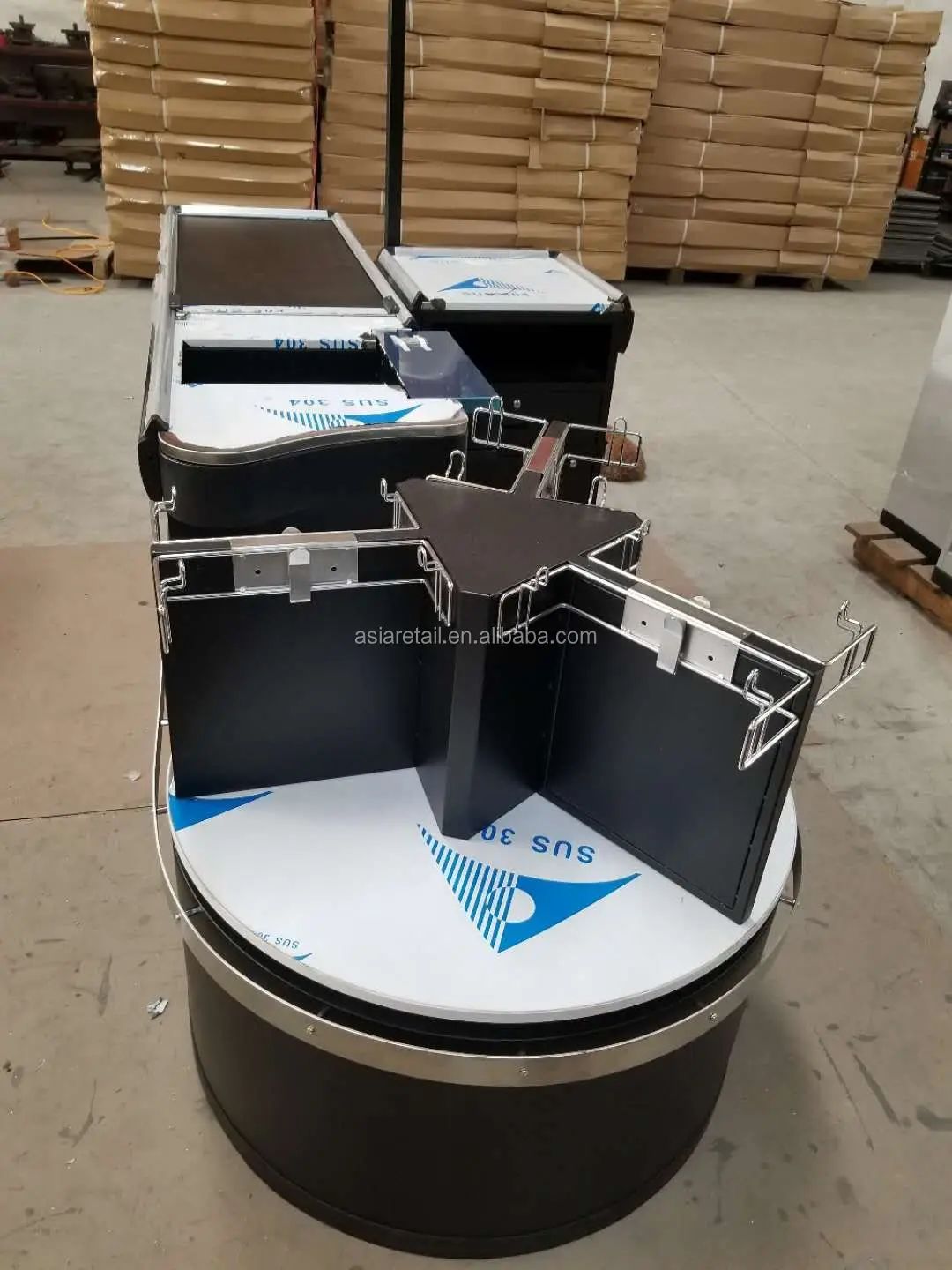 Motorized Checkout Counter with Conveyor Belt & Custom Color - OEM