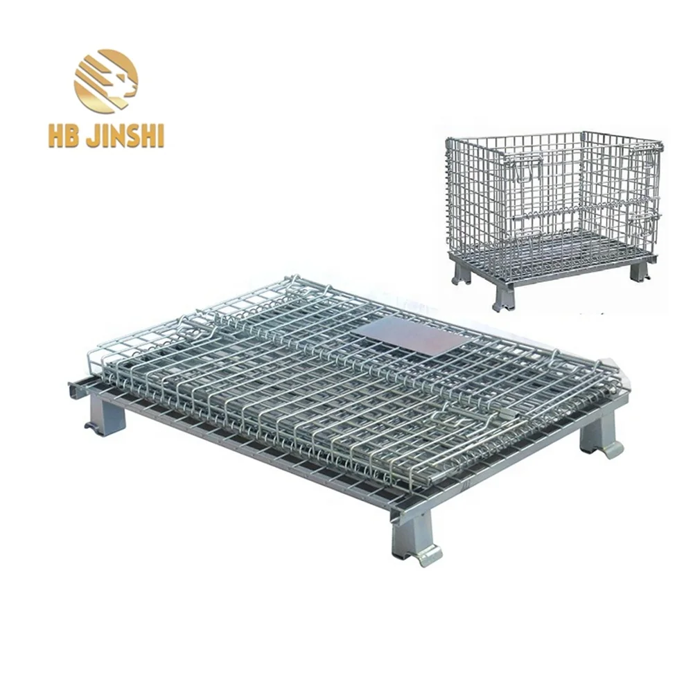 Foldable Galvanized Wire Mesh Container Metal Storage Cage - Buy ...