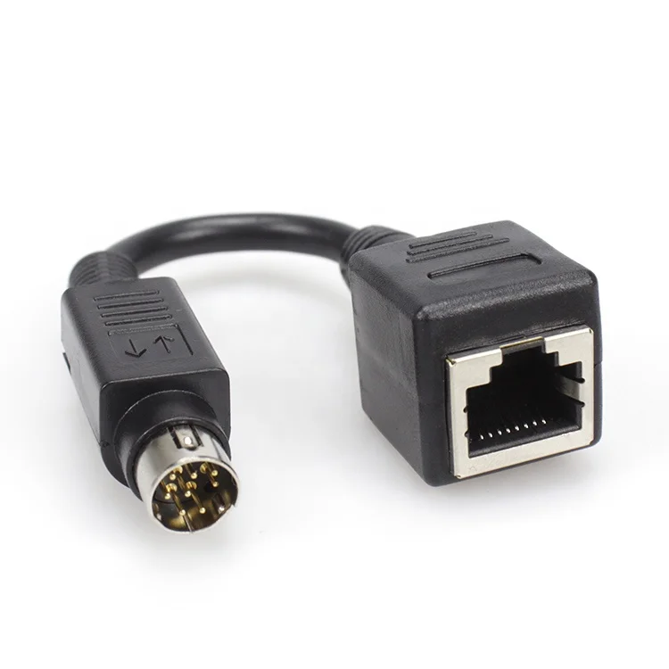 Female Rj45 To 8-pin Mini Din Male Cable - Buy Rs-232c Mini Din To Rj45 ...